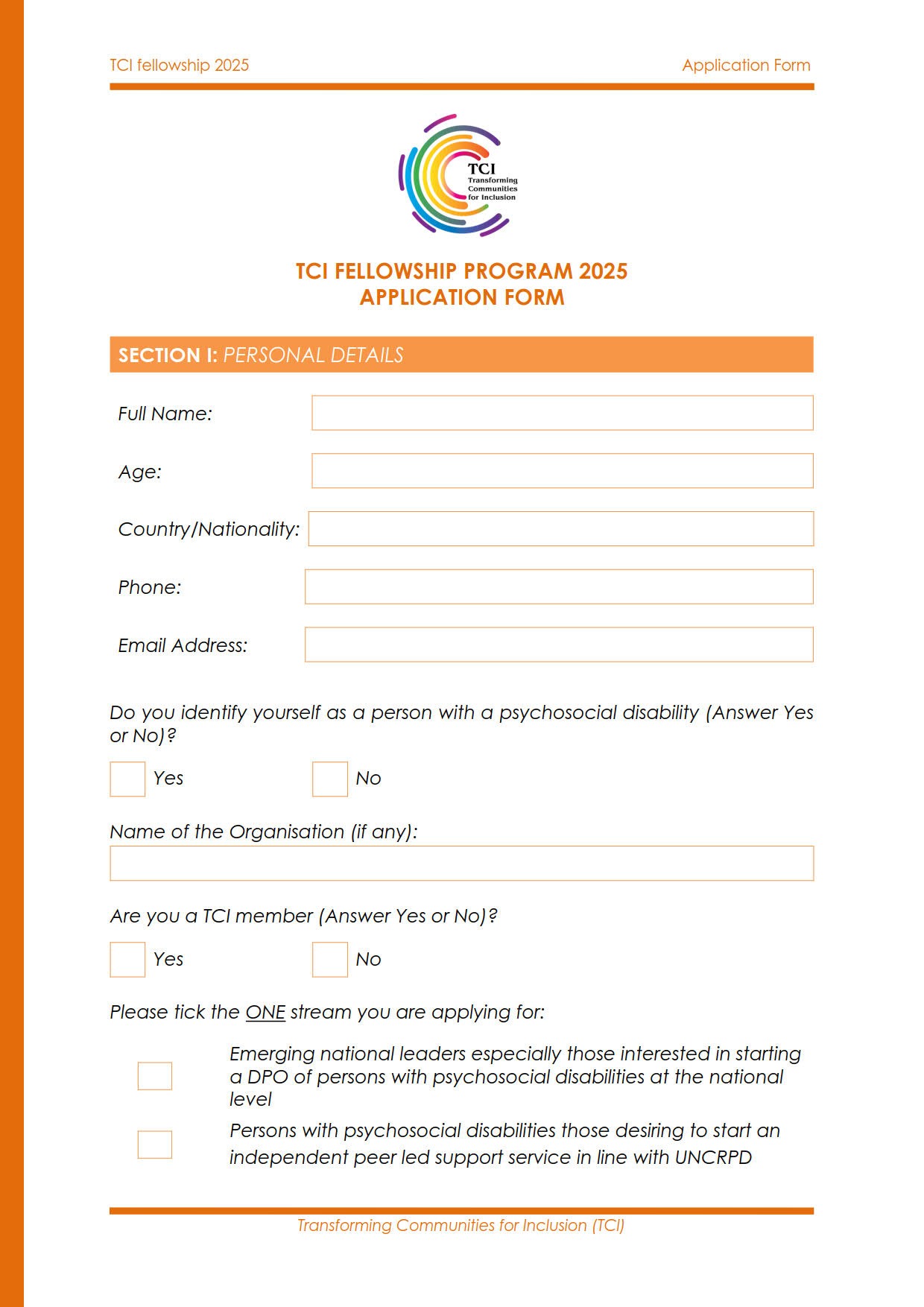 Call for Applications: TCI Fellowship 2025 – TCI Global